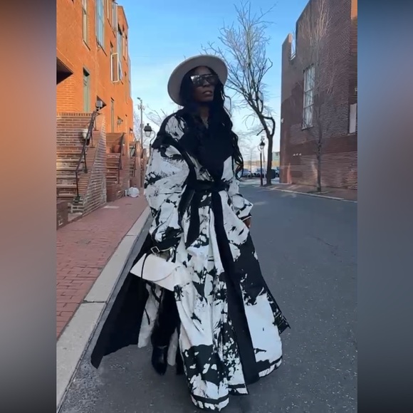 maison blanche | Jackets & Coats | Maison Blanche Blak White Long ...